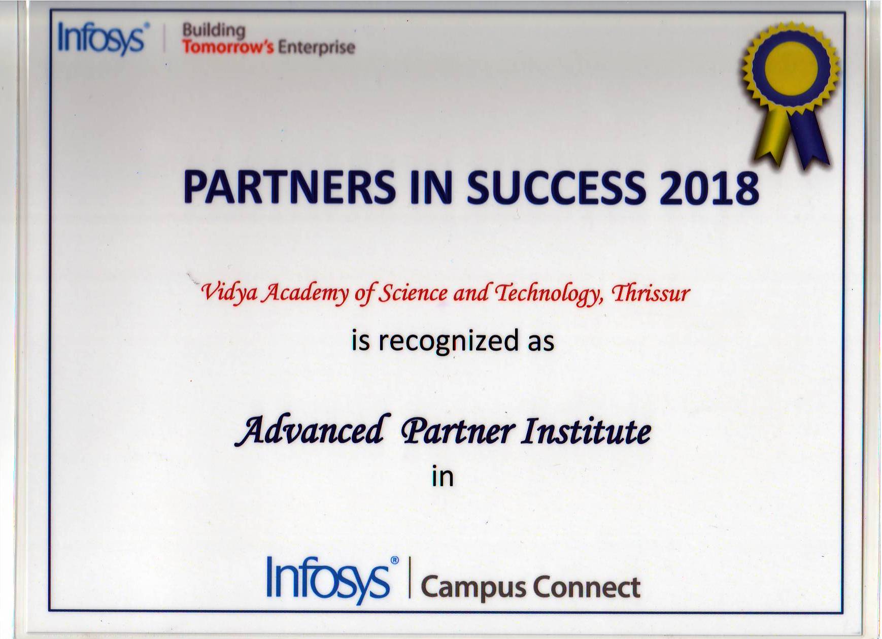 Vidya becomes Advanced Partner Institute for Infosys Campus Connect ...