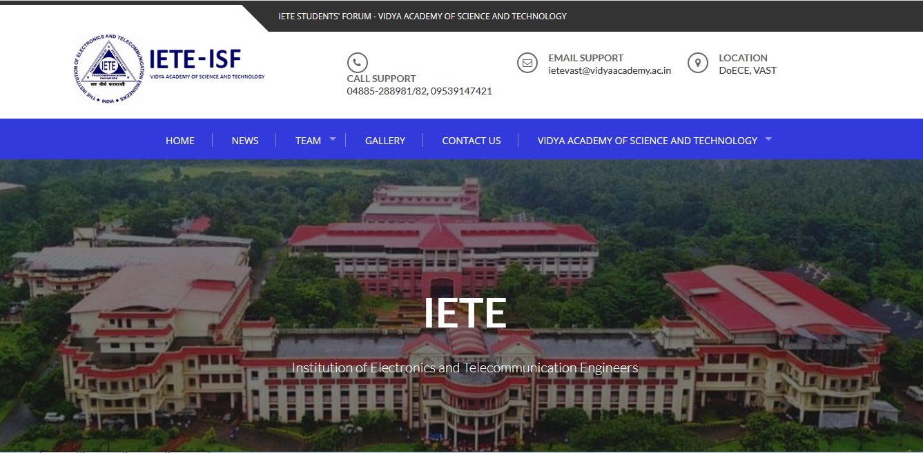 CSE students develop website for IETE Student Forum of Vidya | News & Events